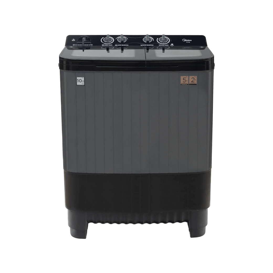 Midea 10 Kg Semi Automatic Top Load Washing Machine, Black Grey ...