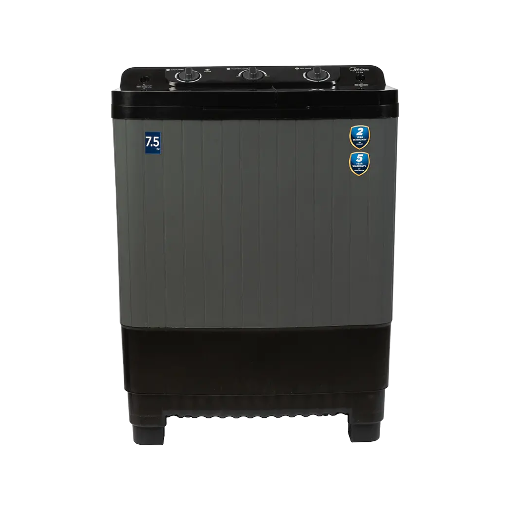 Midea 7.5 Kg Semi Automatic Top Load Washing Machine, Grey MWMSA075GPG(KG)