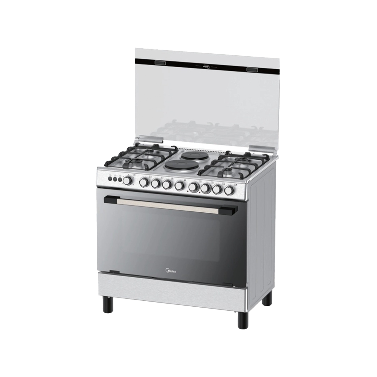 Large Capacity Gas Cooker With 4 Cooktop Burners And 2 Electric ...