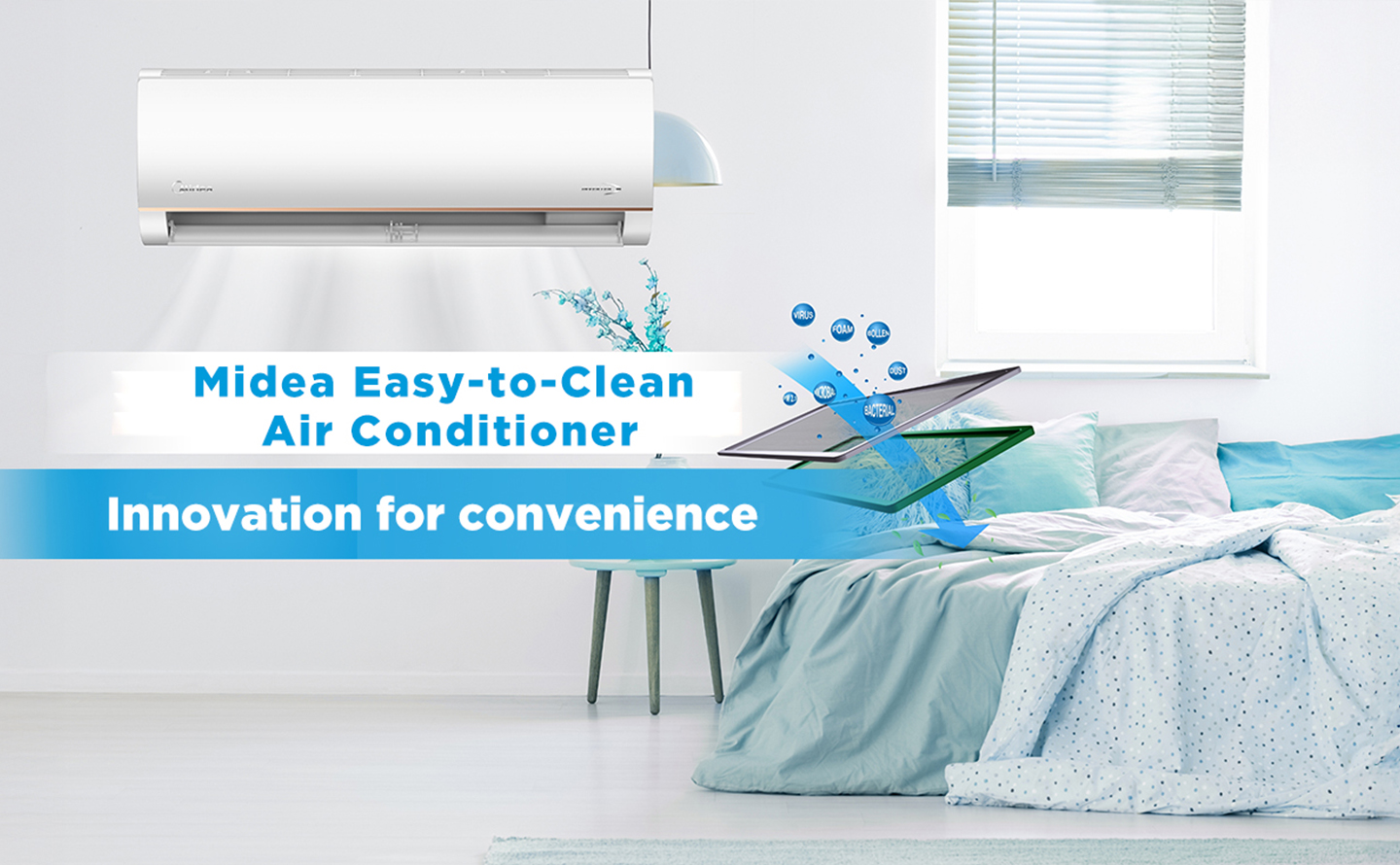 The Midea Easy-to-clean Air Conditioner is an innovative solution for ...