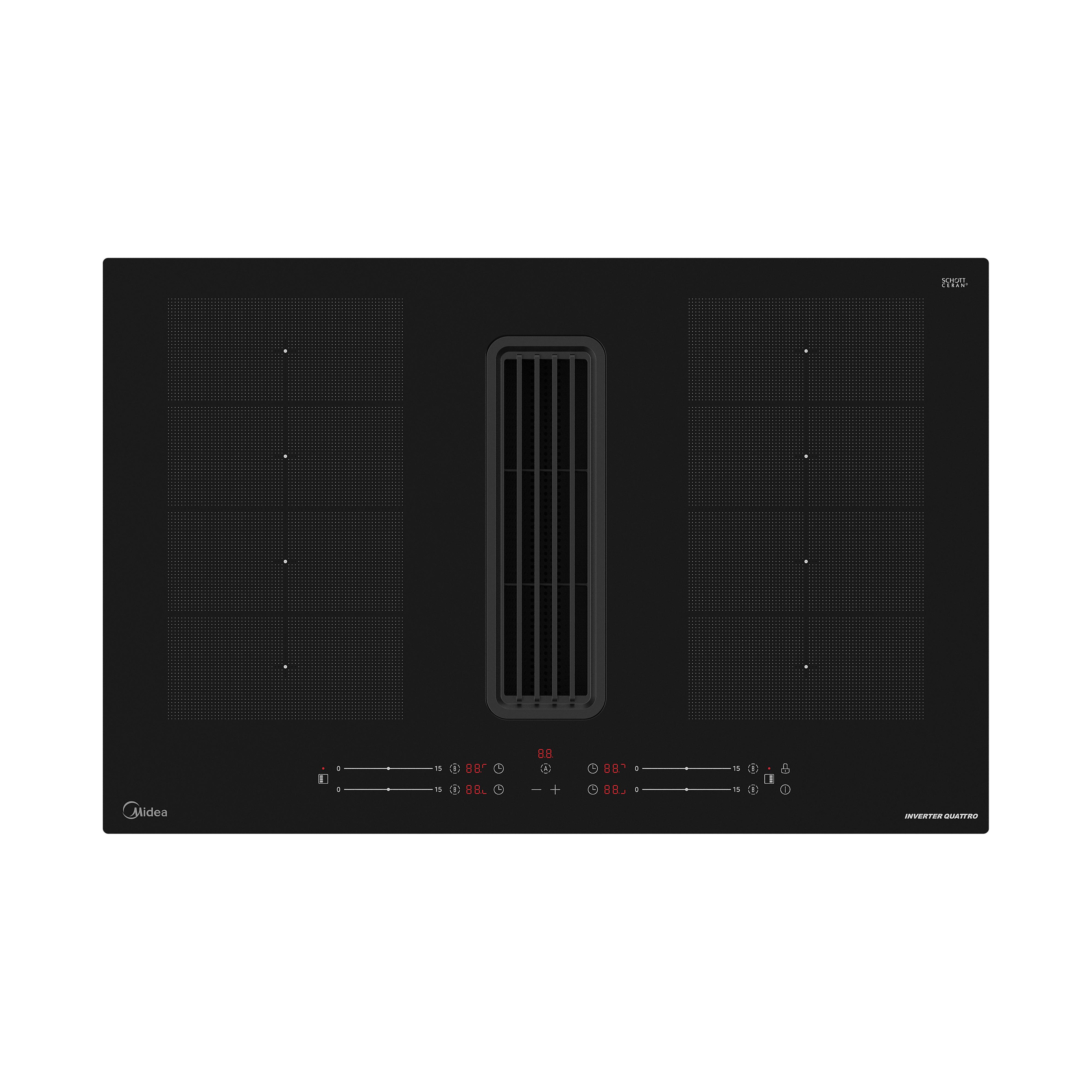 Midea MIH740Y078B 80cm Built In Induction Hob Flow in with 2 Flex zones ...