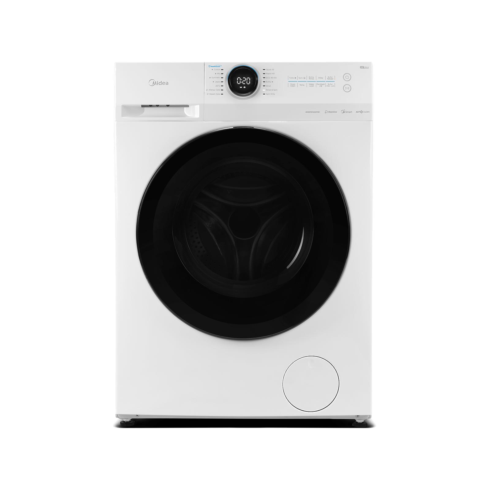 Midea MF20EW80WB Freestanding Washing Machine, BLDC Motor, Bright LED ...