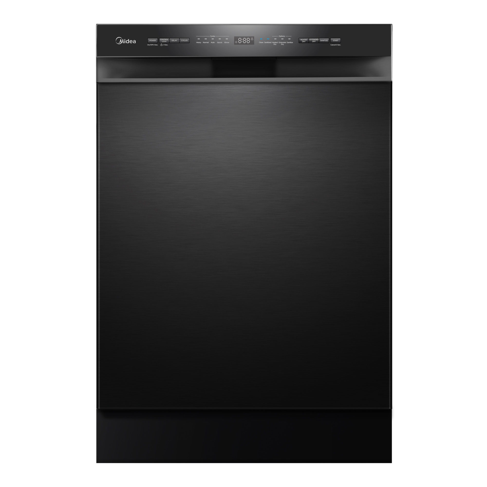 Midea 52 dBA Front Control Dishwasher with Interior Light | Midea US