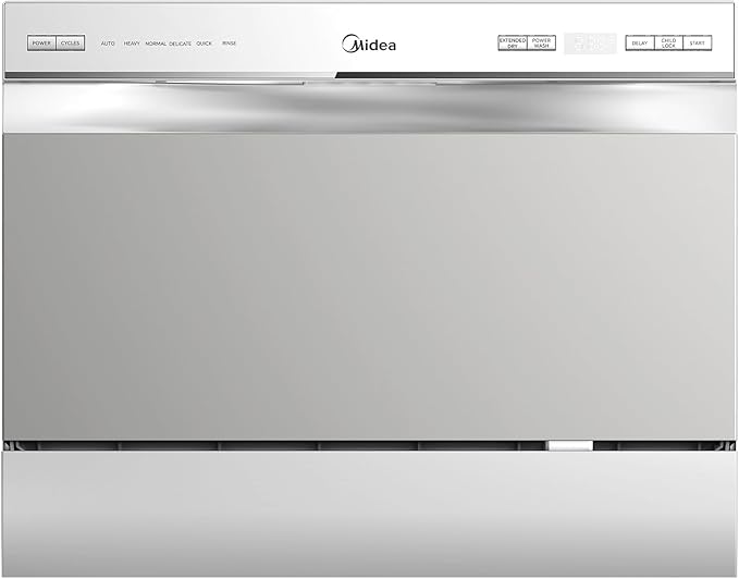 Midea 22" Portable Countertop Dishwasher with 6 Washing Cycles ...