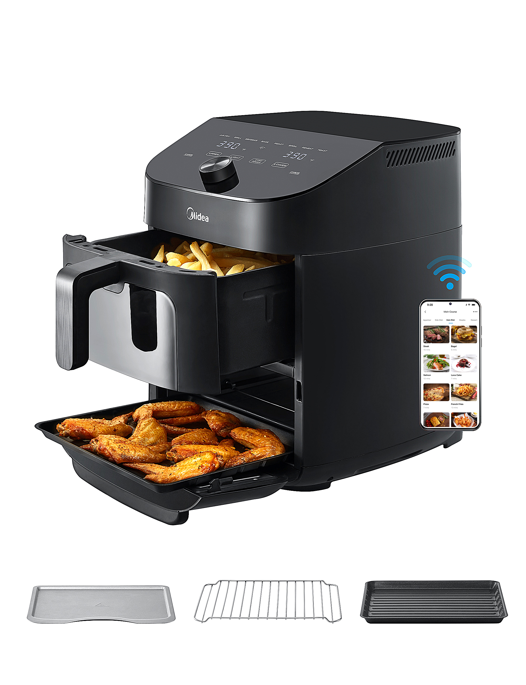 Midea 11 qt. 8-in-1 Smart Dual-Zone Air Fryer Oven | Midea US