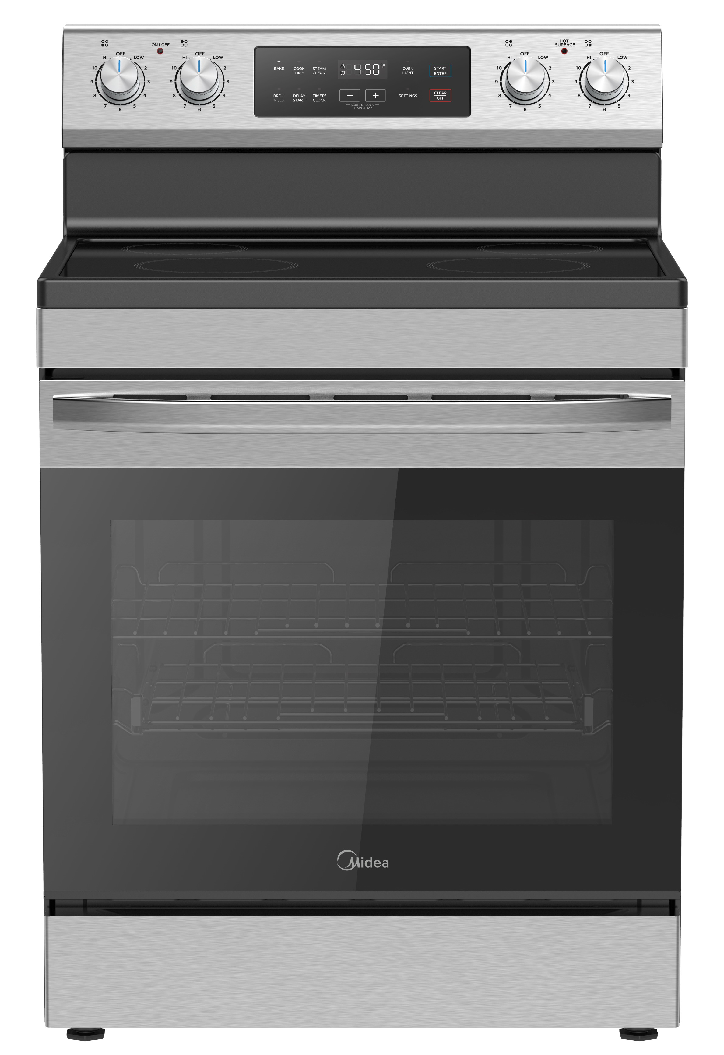 Midea 6.3 cu. ft. 4-Element Freestanding Electric Range with Steam Cleaning