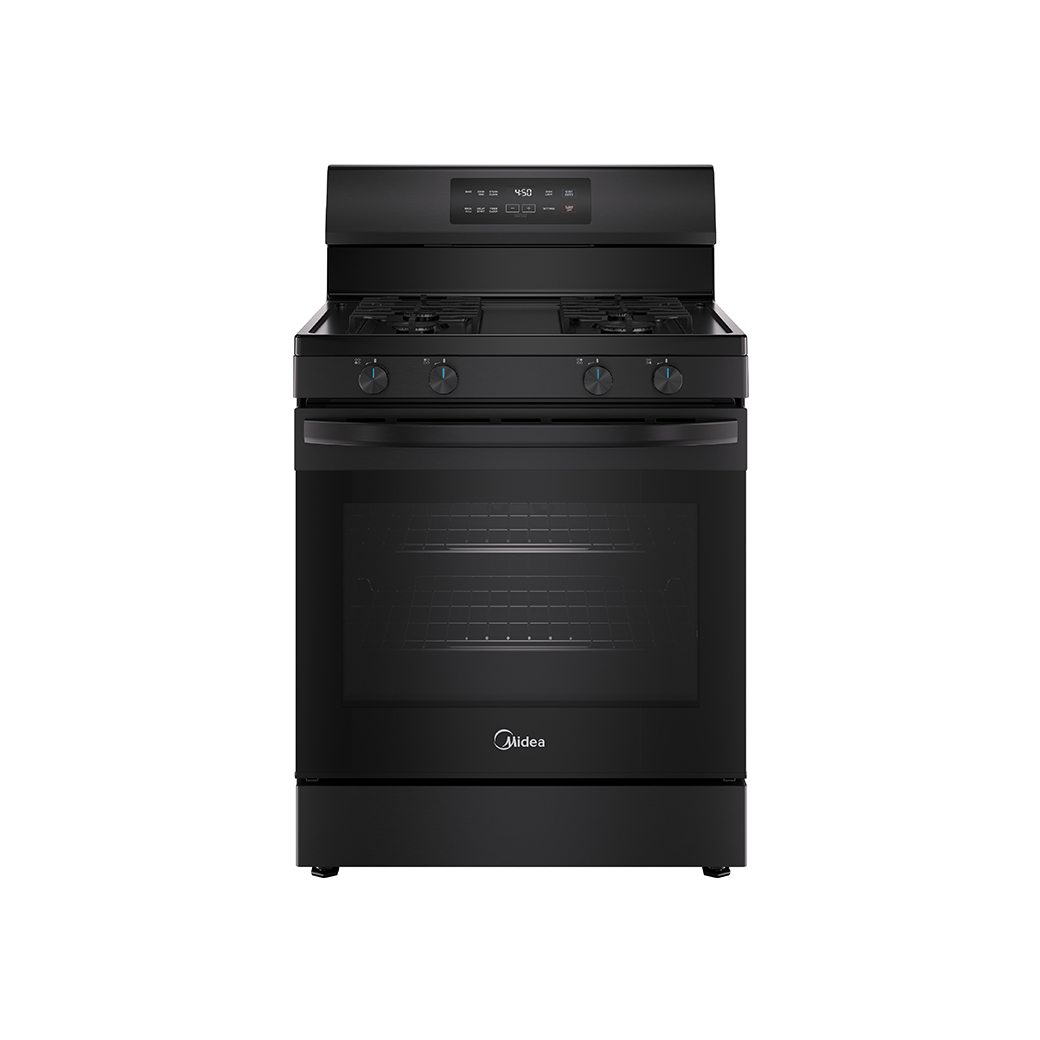Midea 6.1 cu. ft. 4-Burner Freestanding Gas Range with Steam Cleaning ...